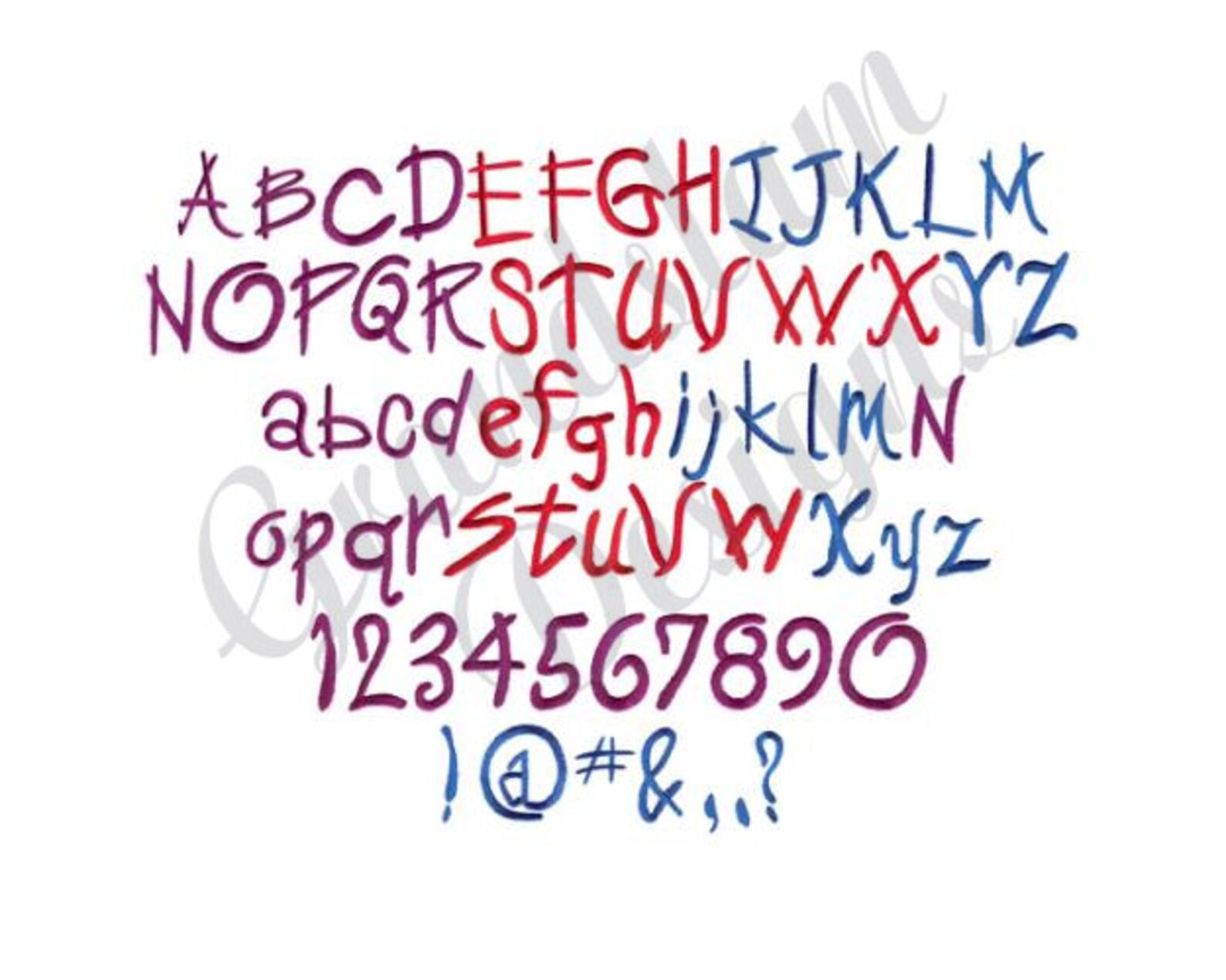 Squiggly Font Machine Embroidery Font | Etsy