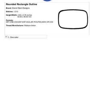 Rounded Rectangle Outline Machine Embroidery Design, Embroidery Designs ...