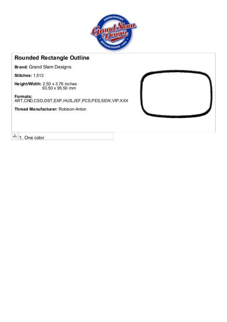 Rounded Rectangle Outline Machine Embroidery Design - Etsy