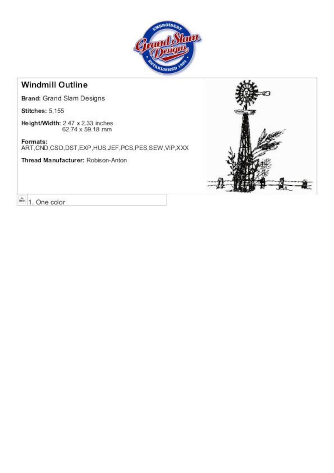 Windmill Outline Machine Embroidery Design - Etsy