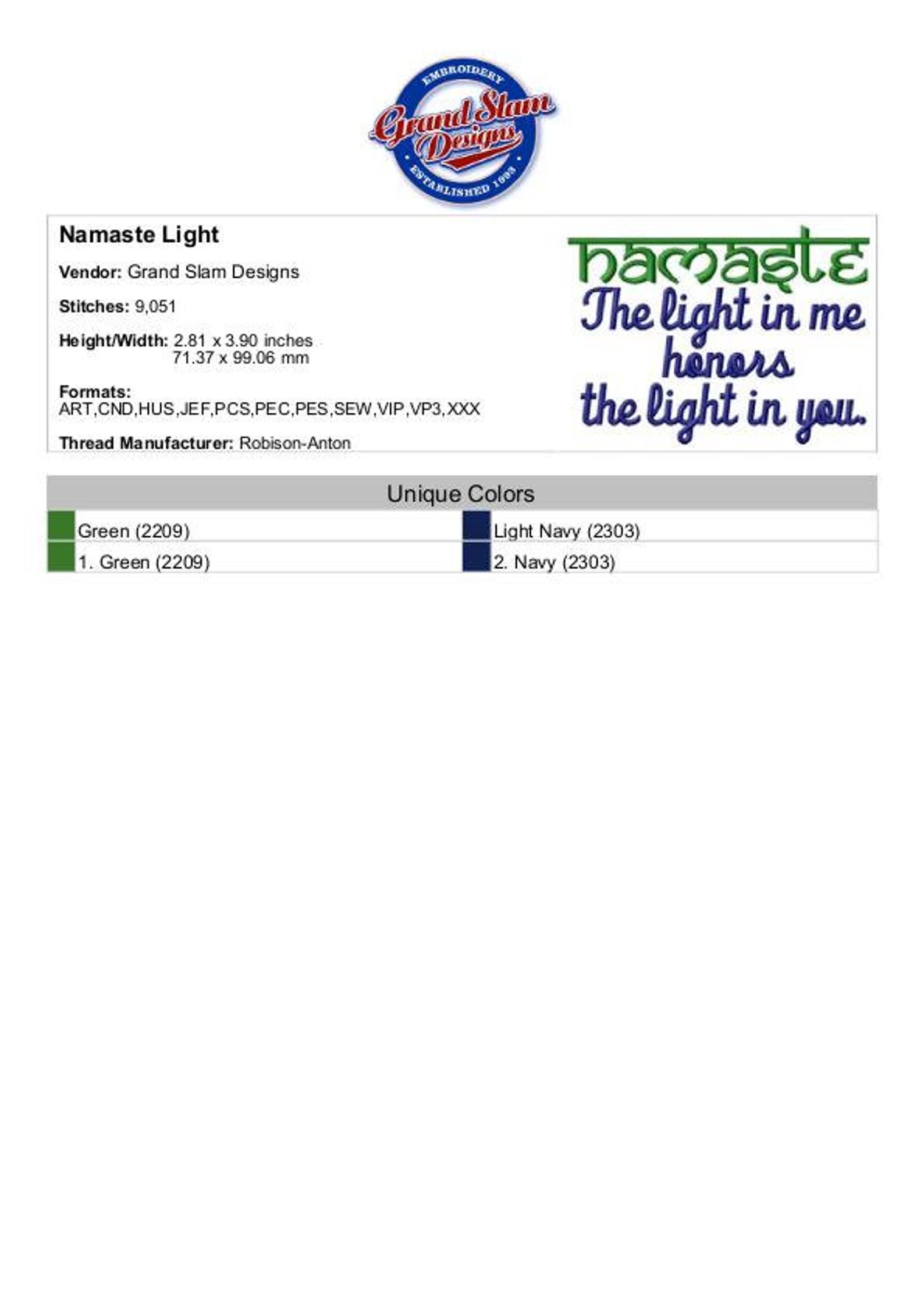 Namaste Light Machine Embroidery Design - Etsy