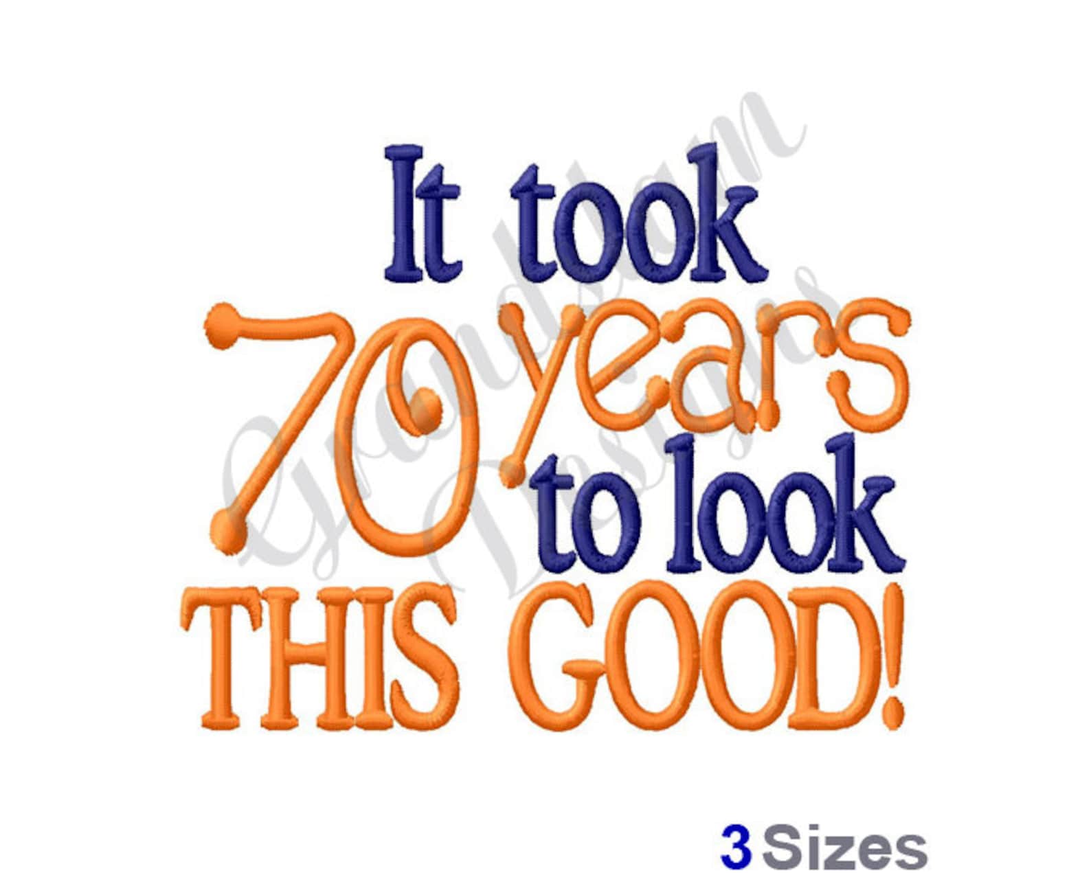 70 Years Old Machine Embroidery Design | Etsy