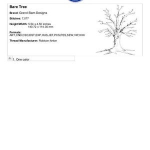 Bare Tree Machine Embroidery Design - Etsy