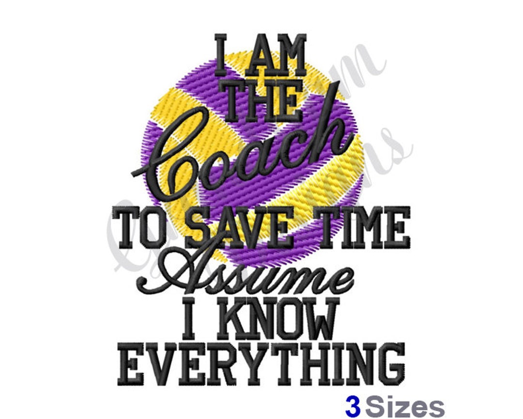 Volleyball Coach - Machine Embroidery Design - Etsy