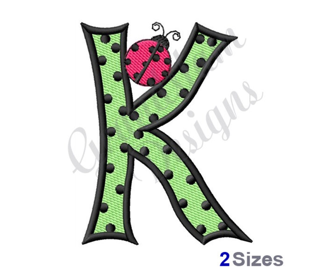 Ladybug Letter K - Machine Embroidery Design - Etsy