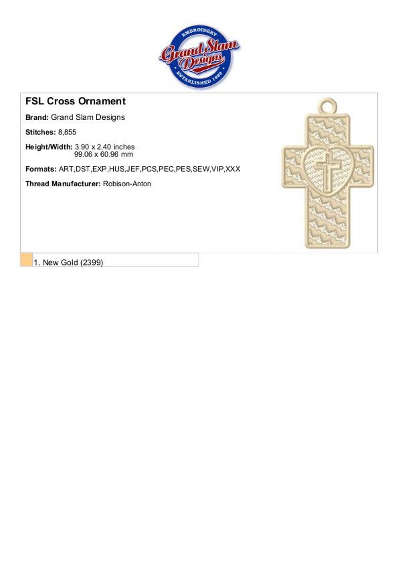 Fsl Cross Ornament - Machine Embroidery Design - Etsy