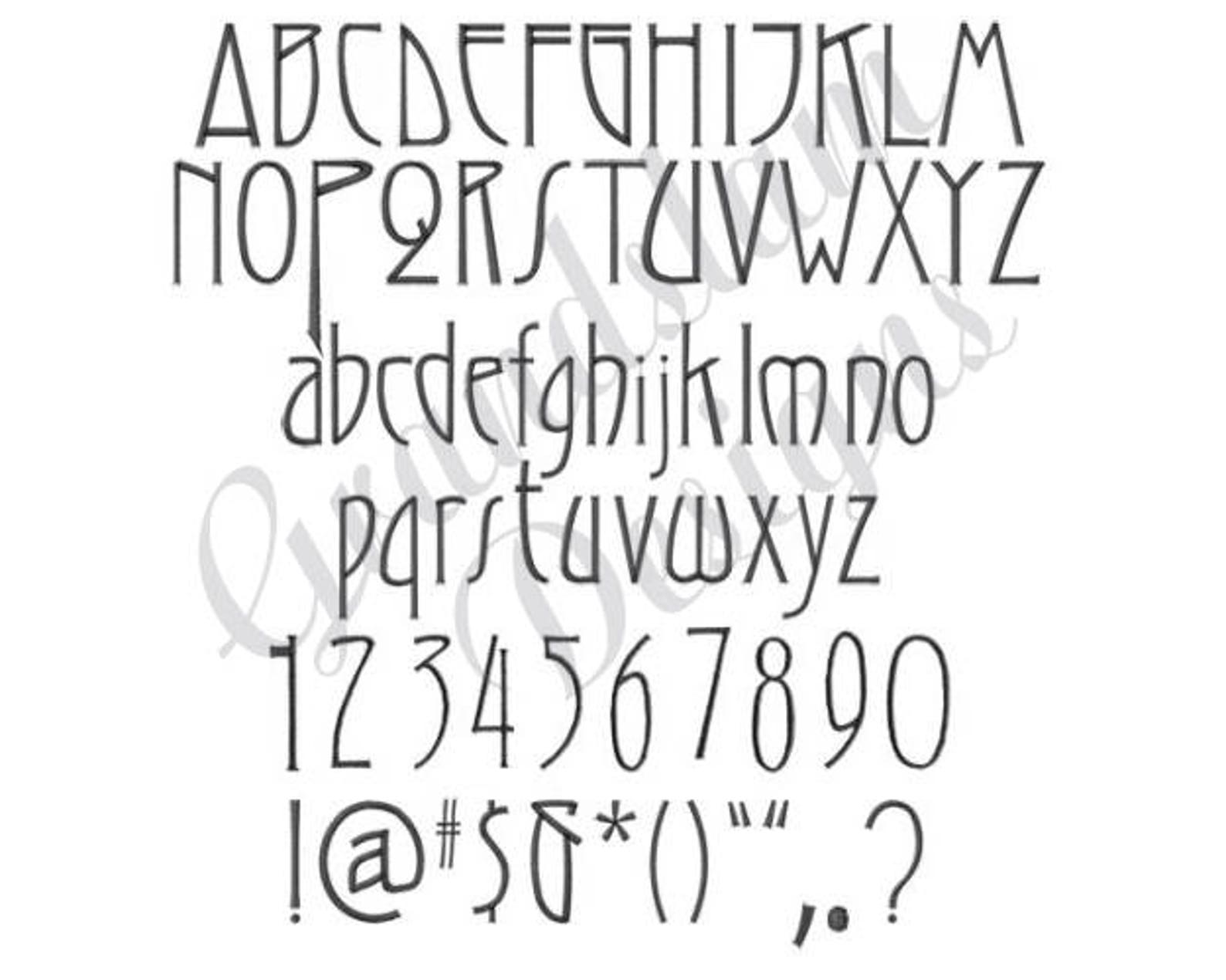 Top Hat Font Machine Embroidery Font | Etsy