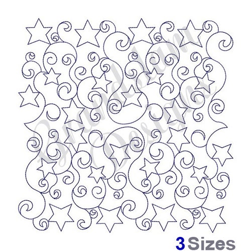 Star Continuous Line Quilt Machine Embroidery Design - Etsy