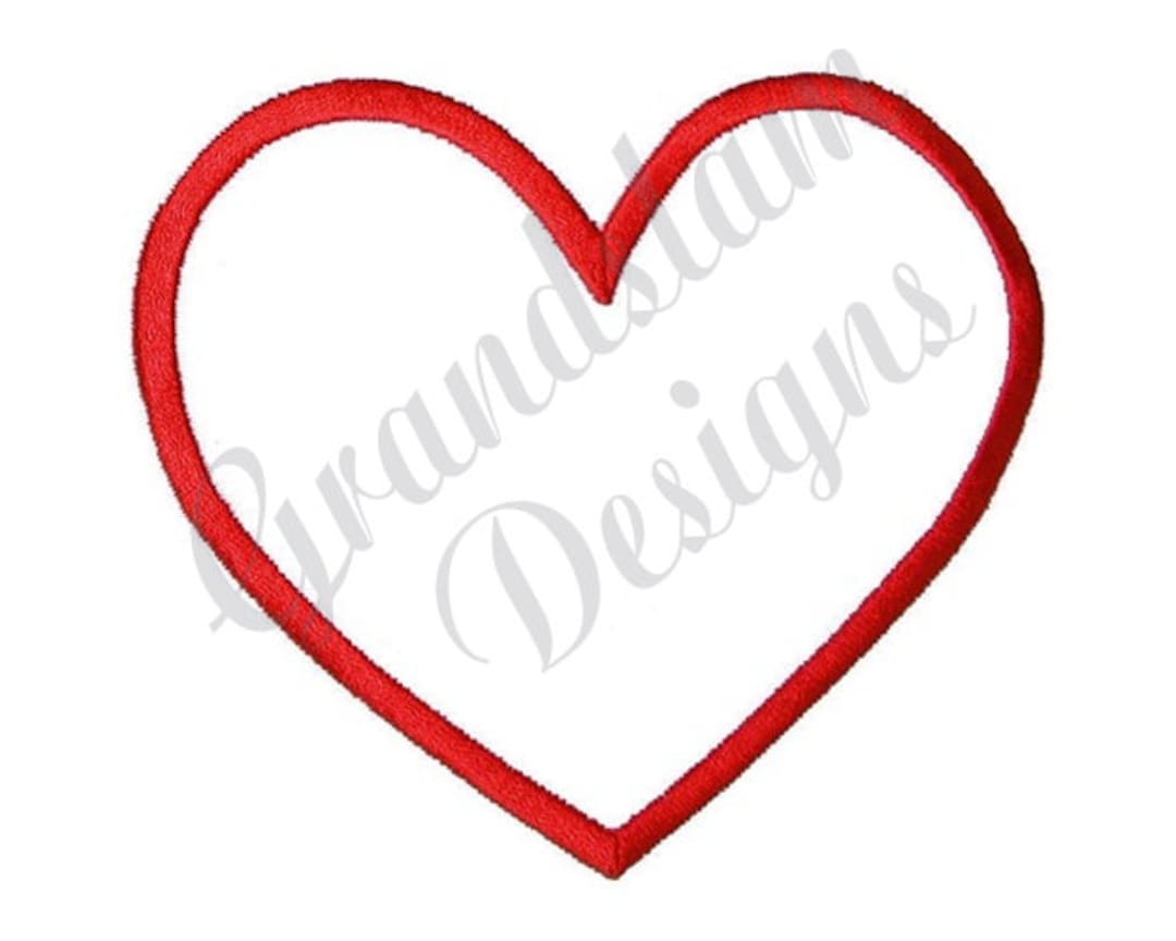 Heart Outline - Machine Embroidery Design, Embroidery Designs, Machine ...