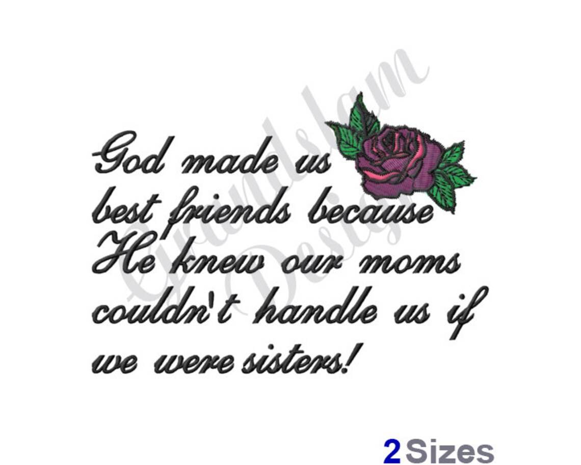 Best Friends Machine Embroidery Design | Etsy