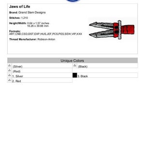 Jaws of Life - Machine Embroidery Design, Embroidery Designs, Machine ...