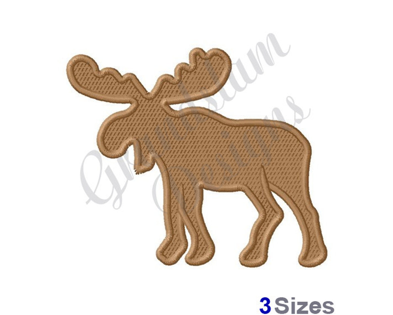 Moose Silhouette Machine Embroidery Design - Etsy
