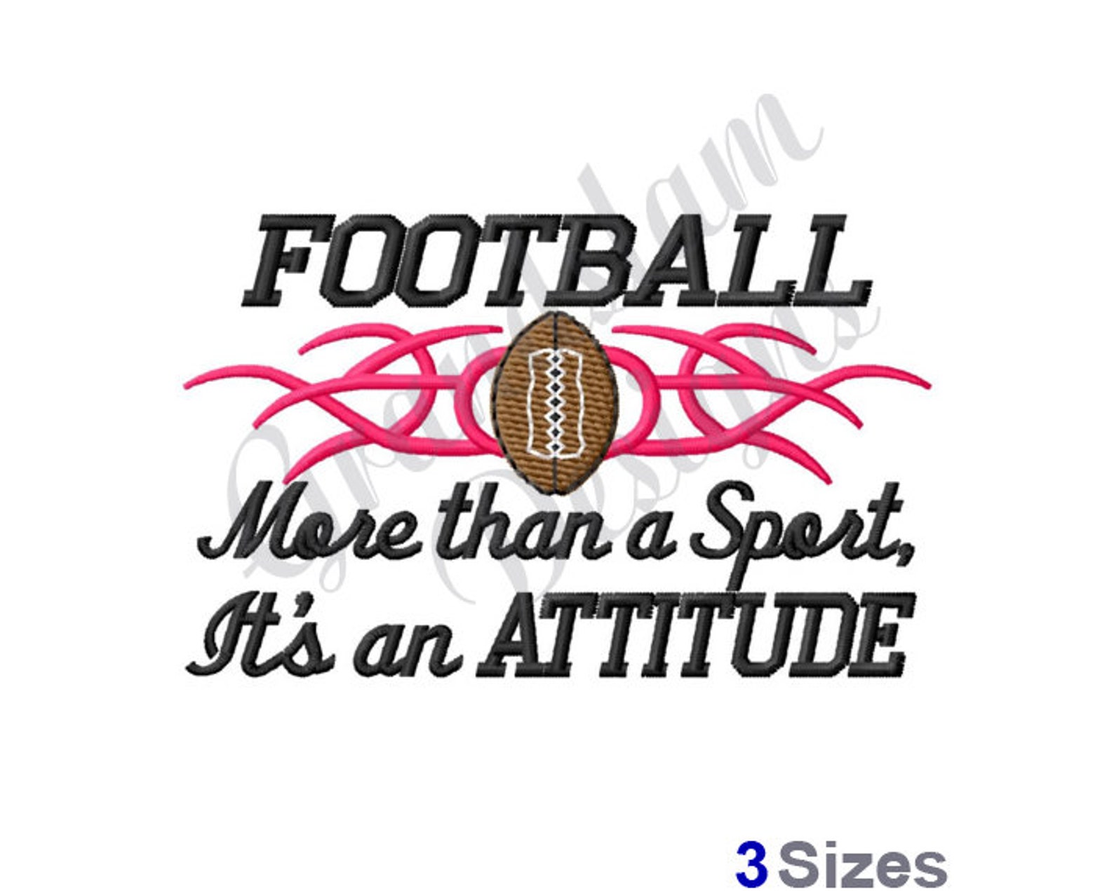 Football Attitude Machine Embroidery Design - Etsy