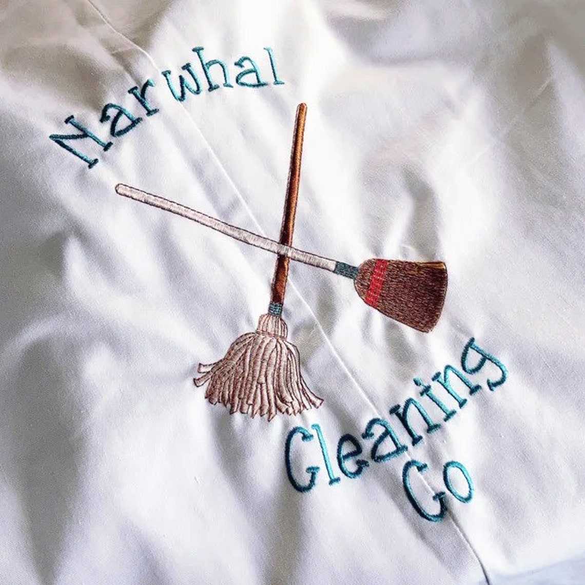 Crossed Mop & Broom Machine Embroidery Design Embroidery - Etsy