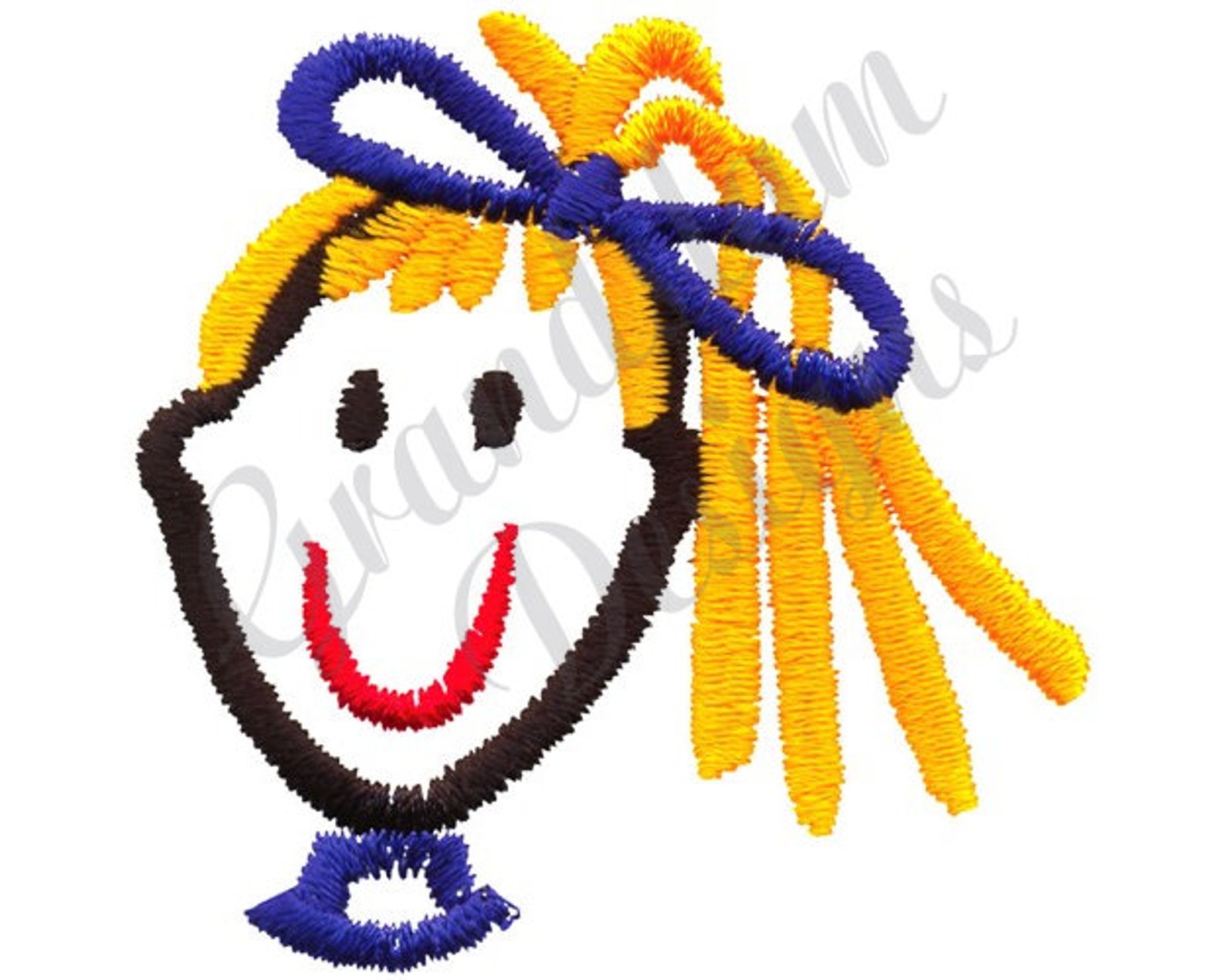 Stick Girl Head Machine Embroidery Design - Etsy