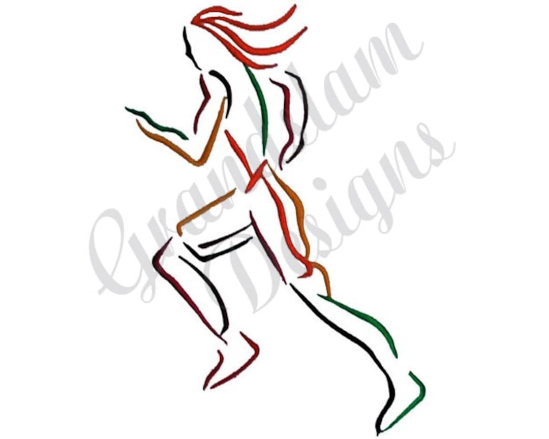 Female Runner Outline - Machine Embroidery Design, Embroidery Designs ...