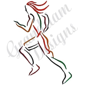 Female Runner Outline - Machine Embroidery Design, Embroidery Designs ...