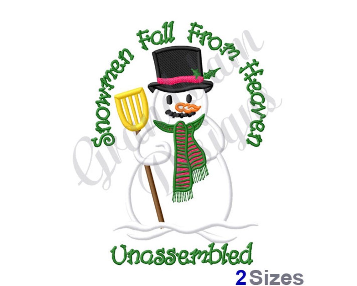 Snowmen Fall From Heaven Unassembled Machine Embroidery - Etsy