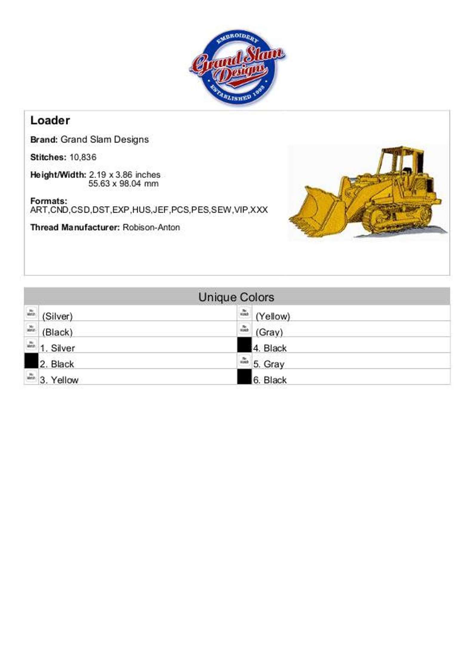 Front End Loader - Machine Embroidery Design - Etsy