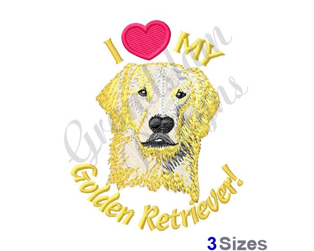Golden Retriever Dog - Machine Embroidery Design - Etsy
