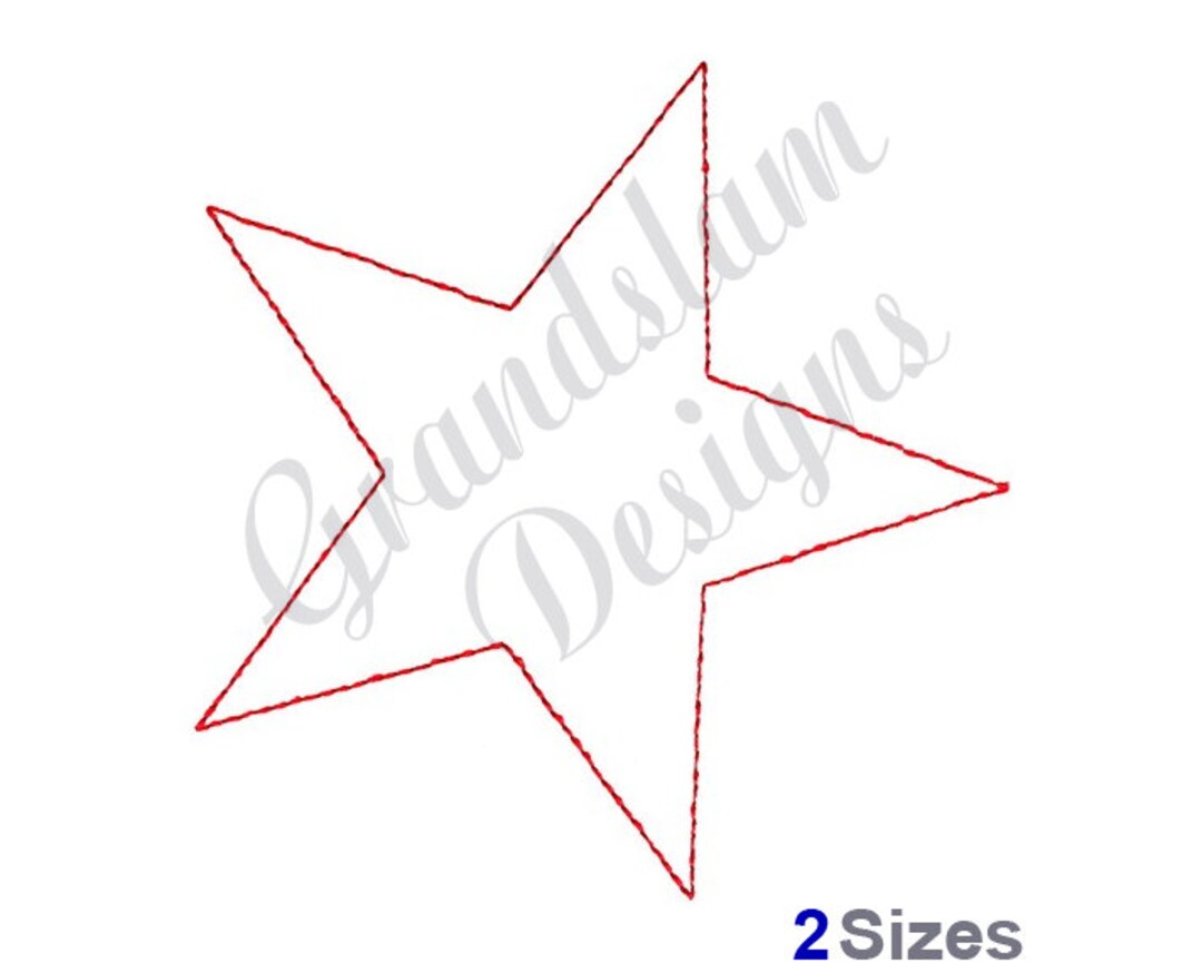 Star Outline Redwork - Machine Embroidery Design - Etsy