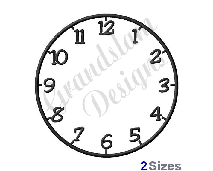 Clock Face Machine Embroidery Design - Etsy