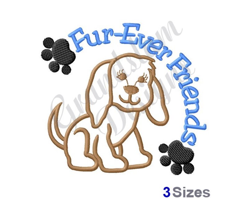 Dog Puppy Outline - Machine Embroidery Design - Etsy