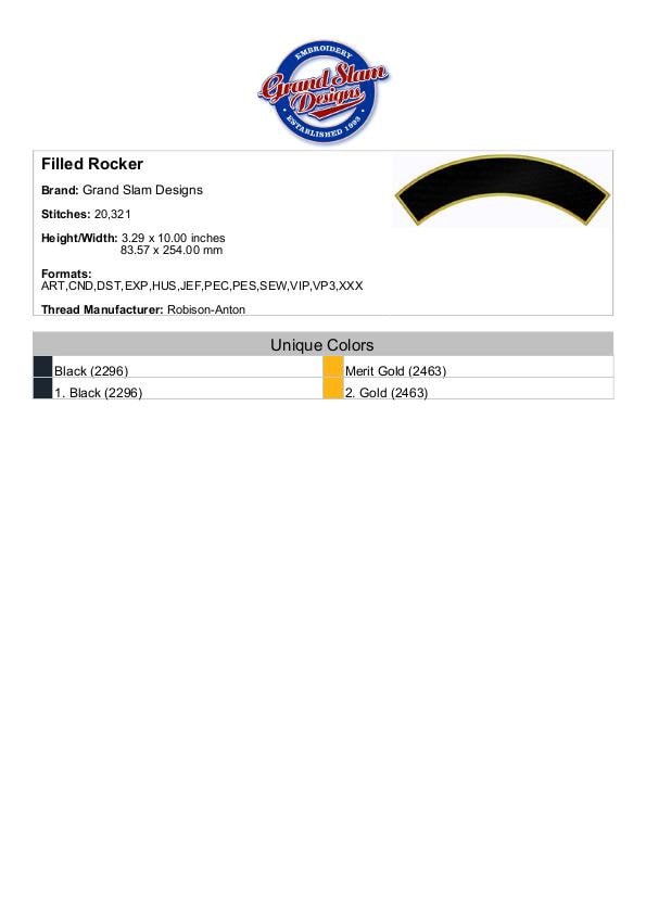 Filled Rocker Curved Banner - Machine Embroidery Design, Embroidery ...