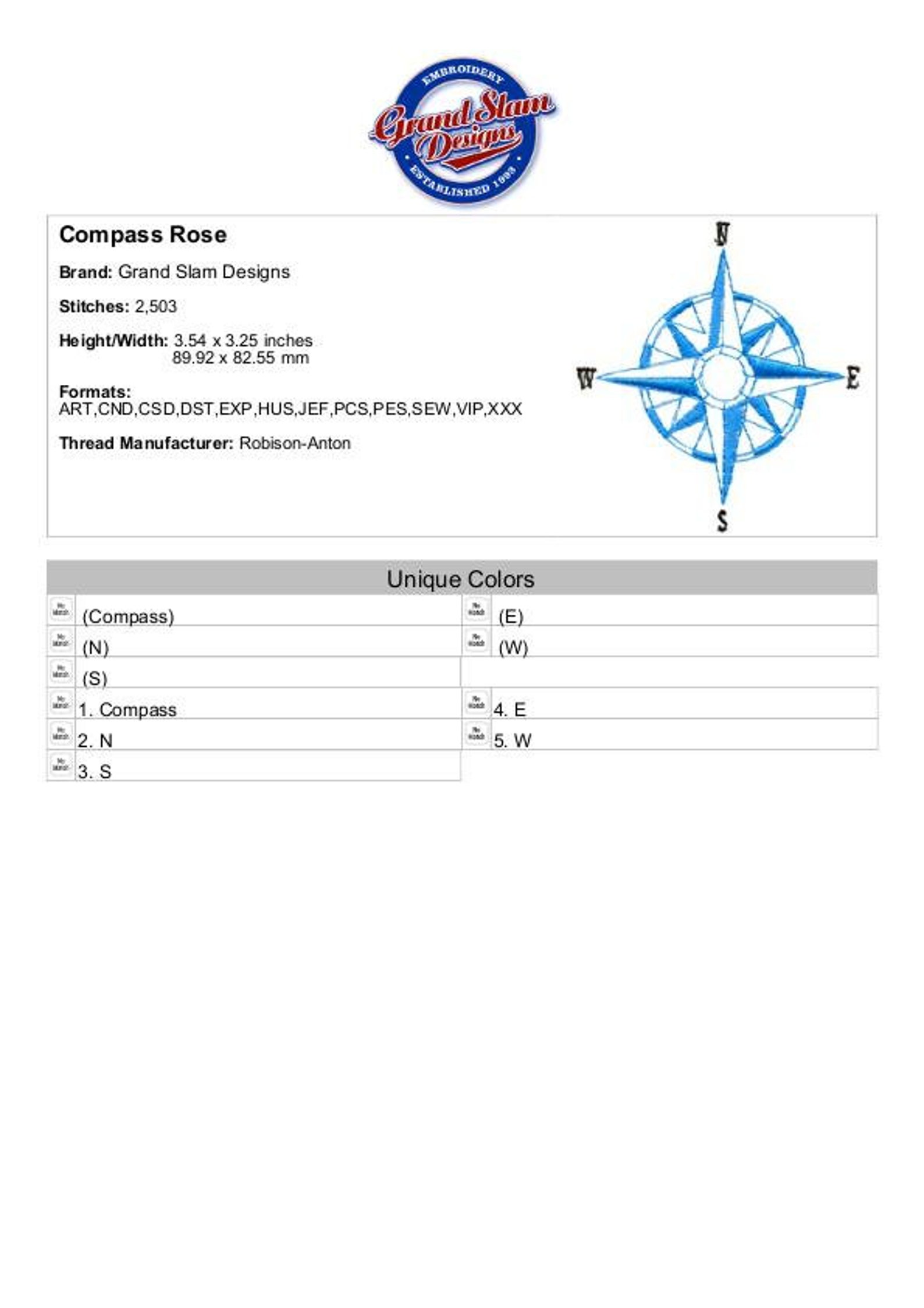 Compass Rose - Machine Embroidery Design - Etsy