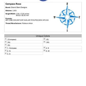 Compass Rose - Machine Embroidery Design - Etsy