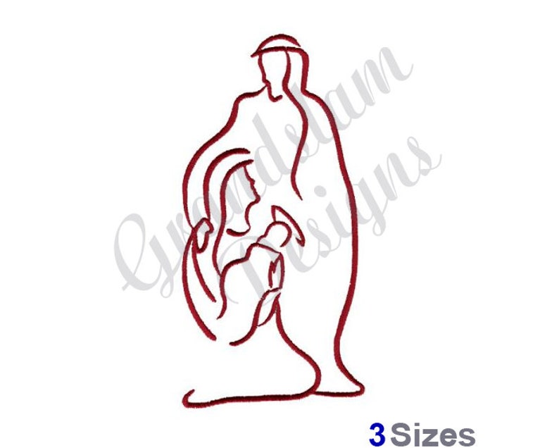 Nativity Outline Machine Embroidery Design | Etsy
