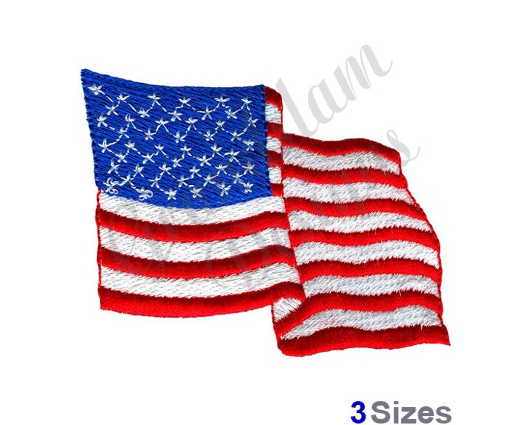 American Flag - Machine Embroidery Design - Etsy