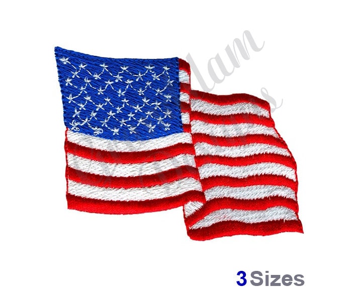 American Flag - Machine Embroidery Design - Etsy