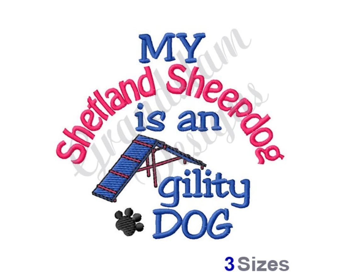 Shetland Sheepdog Agility Dog - Machine Embroidery Design - Etsy