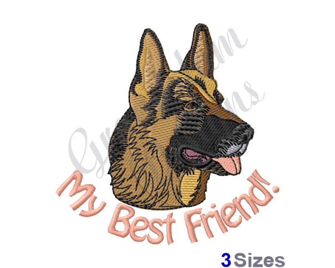 Mans Best Friend Dog Head - Machine Embroidery Design - Etsy