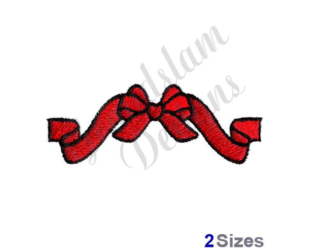 Red Ribbon - Machine Embroidery Design - Etsy