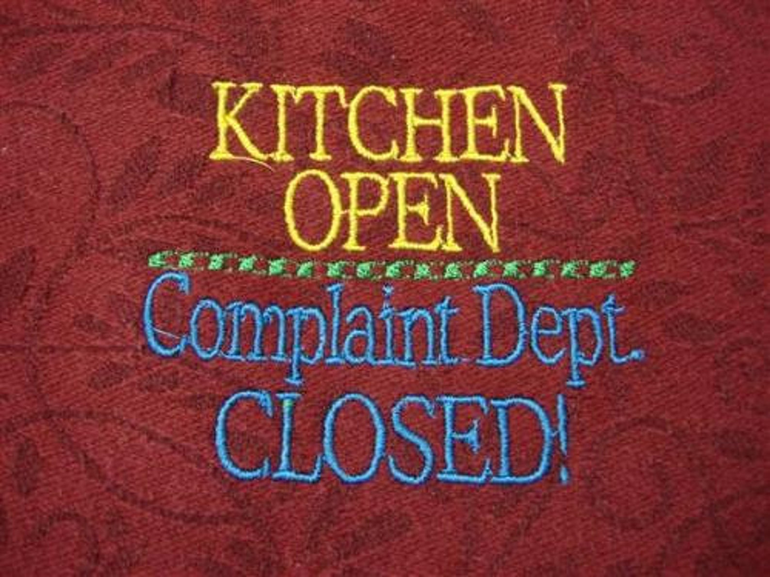 Kitchen Open Complaint Closed Machine Embroidery Design - Etsy
