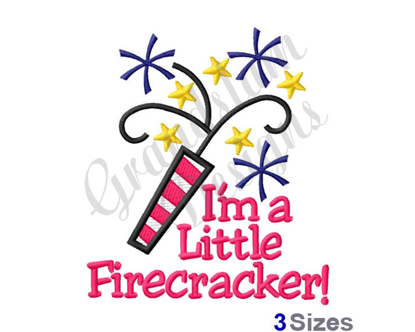 Im A Little Firecracker - Machine Embroidery Design - Etsy