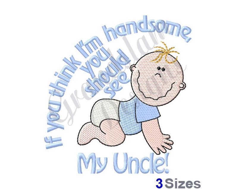 Baby Boy Uncle Machine Embroidery Design | Etsy