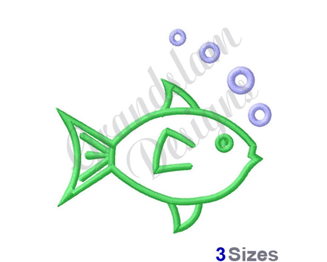 Fish Outline - Machine Embroidery Design - Etsy
