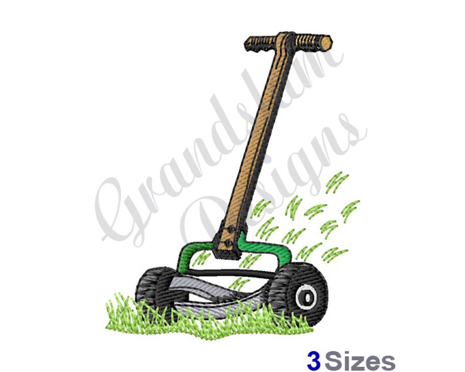 Antique Push Reel Lawn Mower Machine Embroidery Design, Embroidery ...