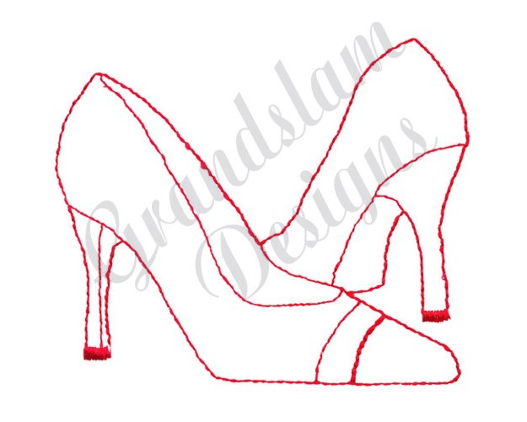 Redwork High Heels Machine Embroidery Design (digital Download) - Etsy