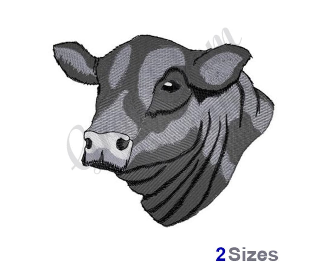 Black Angus Head Machine Embroidery Design, Embroidery Designs, Machine ...