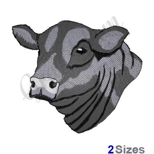 Black Angus Head Machine Embroidery Design - Etsy