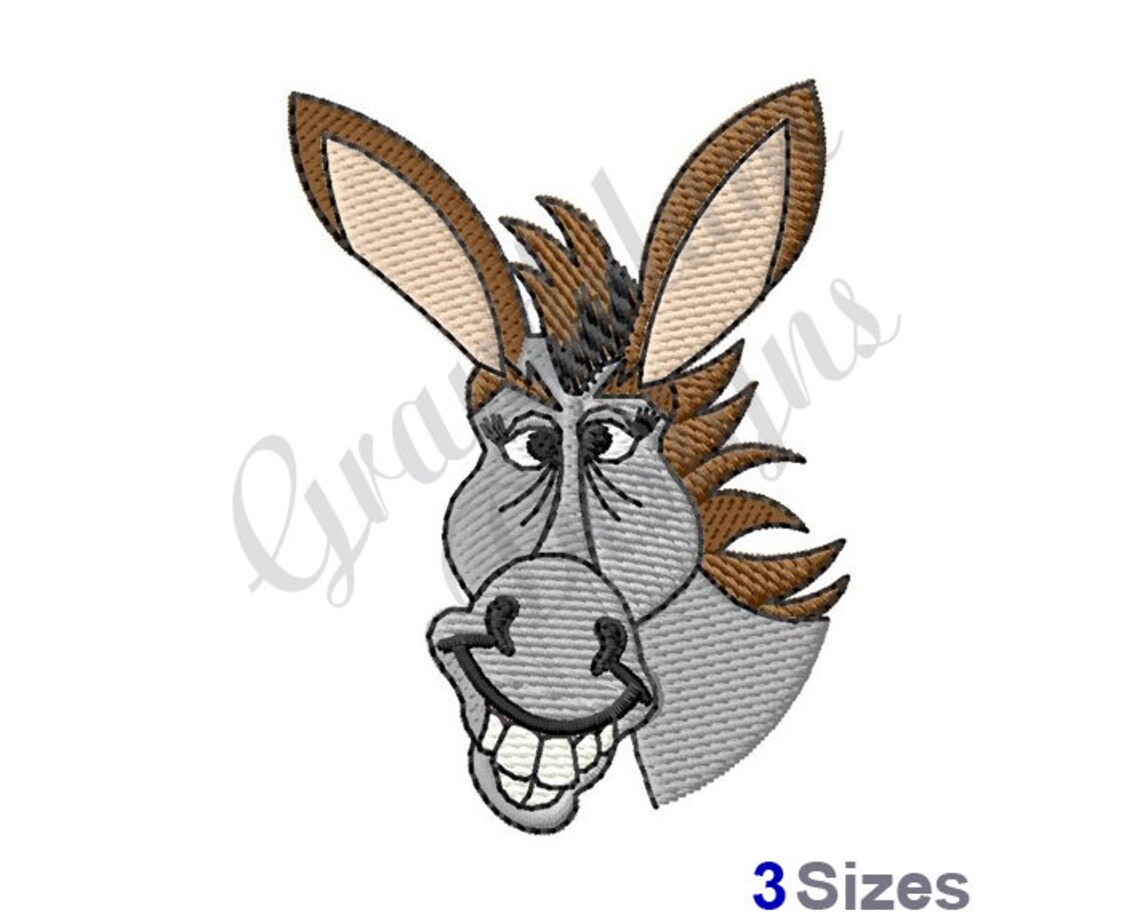 Donkey Head Machine Embroidery Design Embroidery Designs - Etsy