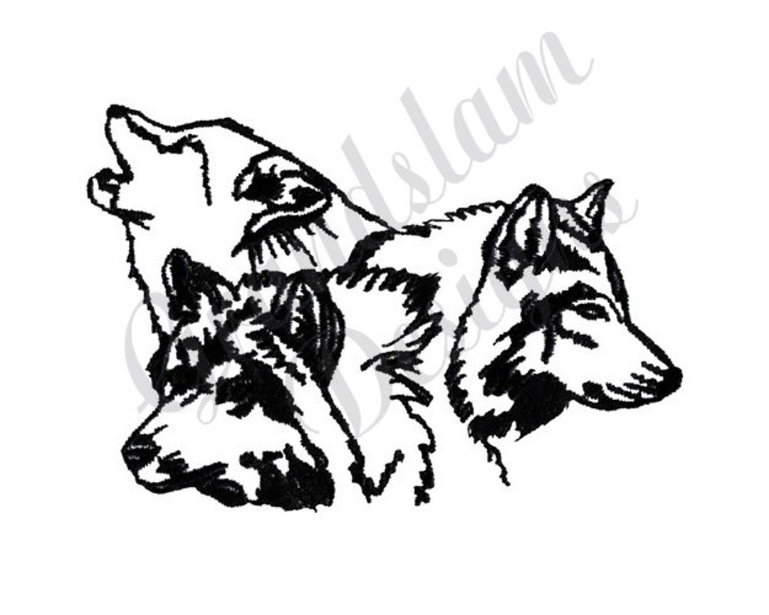 Wolf Pack Outline - Machine Embroidery Design - Etsy