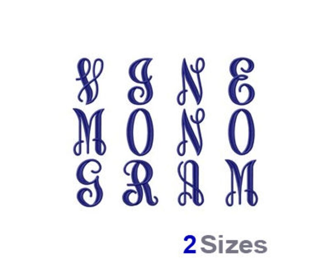 Vine Monogram Embroidery Font Set – Sweetheart Alphabet (digital ...