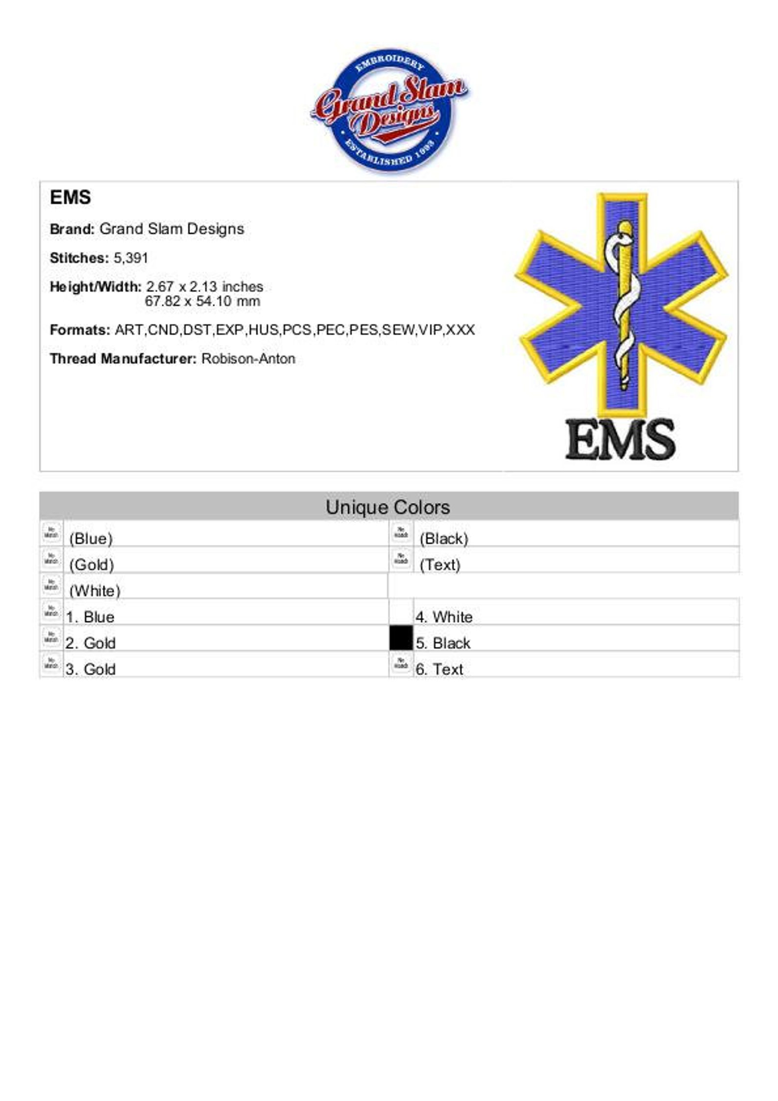 Ems Paramedic Machine Embroidery Design | Etsy