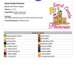Sand Castle Princess - Machine Embroidery Design - Etsy