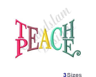 Hippie Peace Sign Machine Embroidery Design Embroidery - Etsy